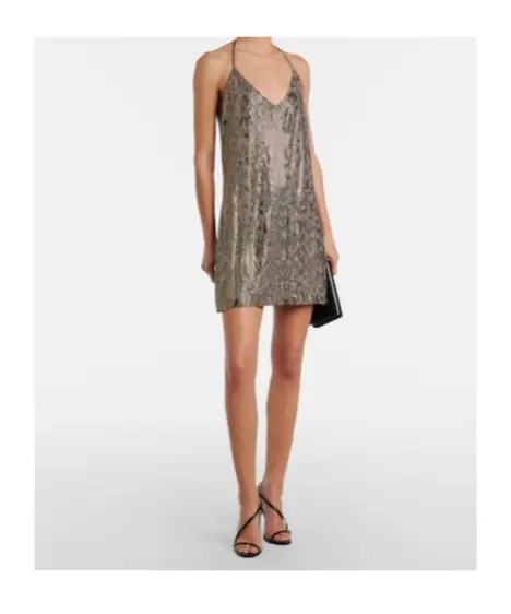 Roberto Cavalli Beaded Halterneck Slip Dress