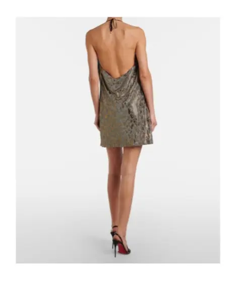 Roberto Cavalli Beaded Halterneck Slip Dress