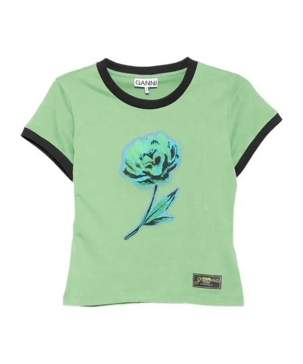 GANNI Graphic Printed Crewneck T-shirt