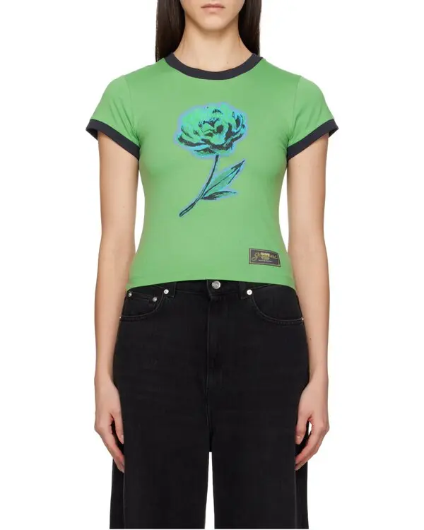 GANNI Graphic Printed Crewneck T-shirt