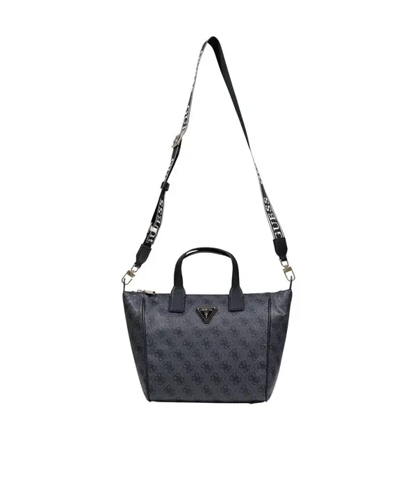 Guess Monogram Print Shopper Bag - Black