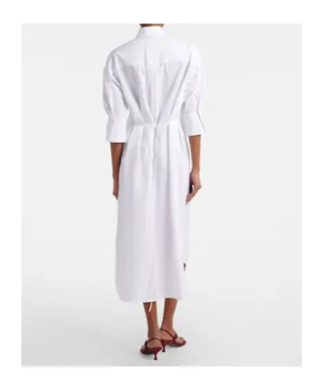 Erdem Embroidered Cotton Poplin Shirt Dress