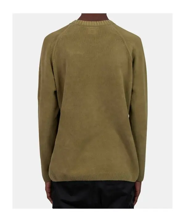 C.P. COMPANY Crewneck Chenille Sweater With Logo Pocket Detail