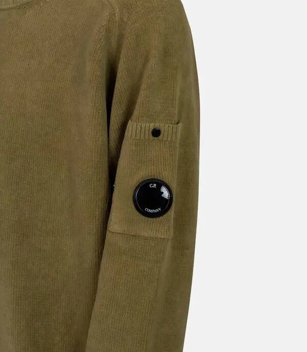 C.P. COMPANY Crewneck Chenille Sweater With Logo Pocket Detail