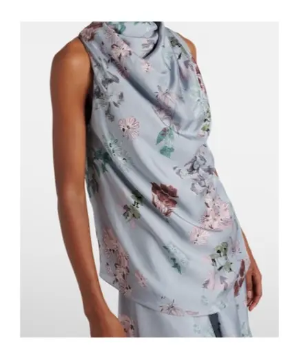 Altuzarra Sleary Floral Draped Silk Top