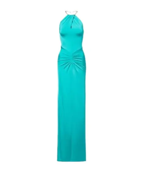 Carolina Herrera Halterneck Ruched Jersey Gown - Blue