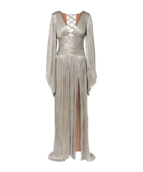 MARIA LUCIA HOHAN Alana Pleated Silk Tulle Gown - Nude