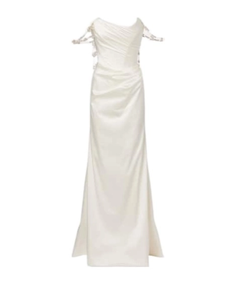 VIVIENNE WESTWOOD Bridal Gown With Faux Pearl Embellishments