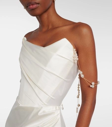 VIVIENNE WESTWOOD Bridal Gown With Faux Pearl Embellishments