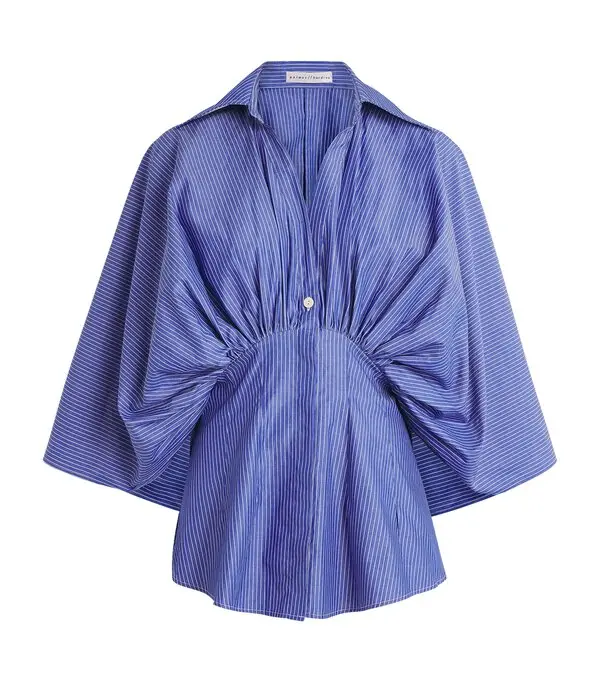 Palmer//harding Draped Striped Shirt - Blue