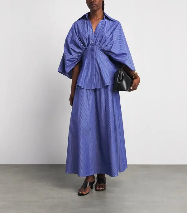 Palmer//harding Draped Striped Shirt - Blue