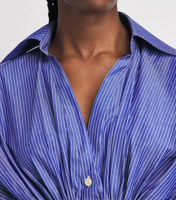 Palmer//harding Draped Striped Shirt - Blue