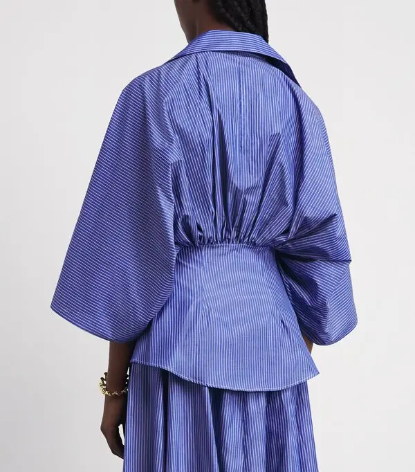 Palmer//harding Draped Striped Shirt - Blue