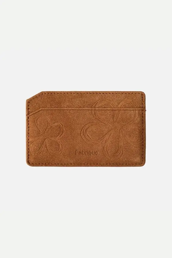 Fabrique Bevel Double Layer Card Holder In Calfskin Leather - Yellow