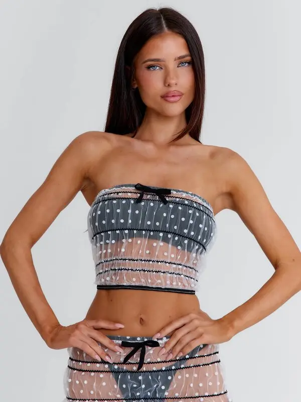 OUTCAST Neanah Top White Polka Dot
