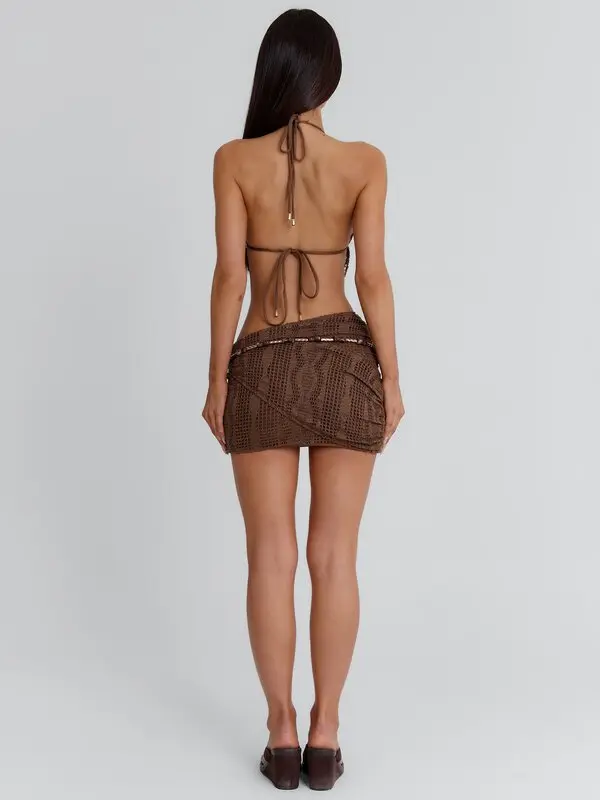 OUTCAST Vier Mini Skirt Chocolate