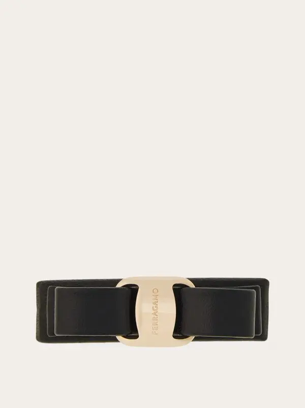 FERRAGAMO Double Vara Bow Hair Clip - Black