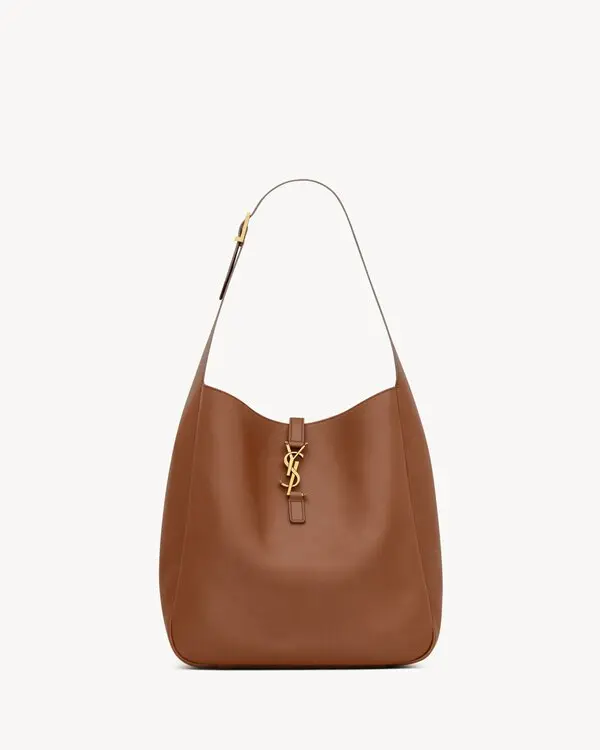 Saint Laurent Le 5 À 7 Large Hobo Bag In Grained Leather - Fox