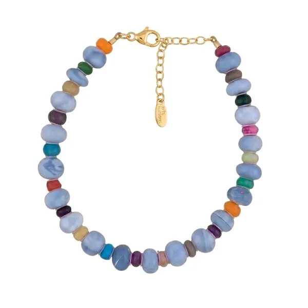 Kris Nations Oregon Blue Opal & African Opal Beaded Bracelet - Gold