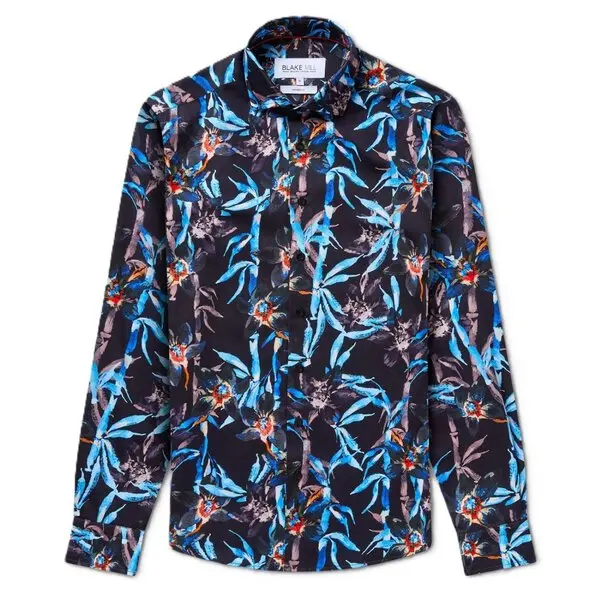 BLAKE MILL Black / Blue Electric Bamboo Shirt