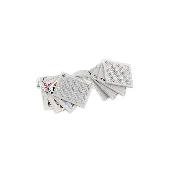 Tateossian Playing Card Cufflinks In Palladium Plated - Gray/yellow