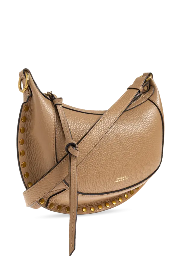 Isabel Marant Étoile Oskan Mono" Textured Leather Hobo Bag With Gold Tone Studs