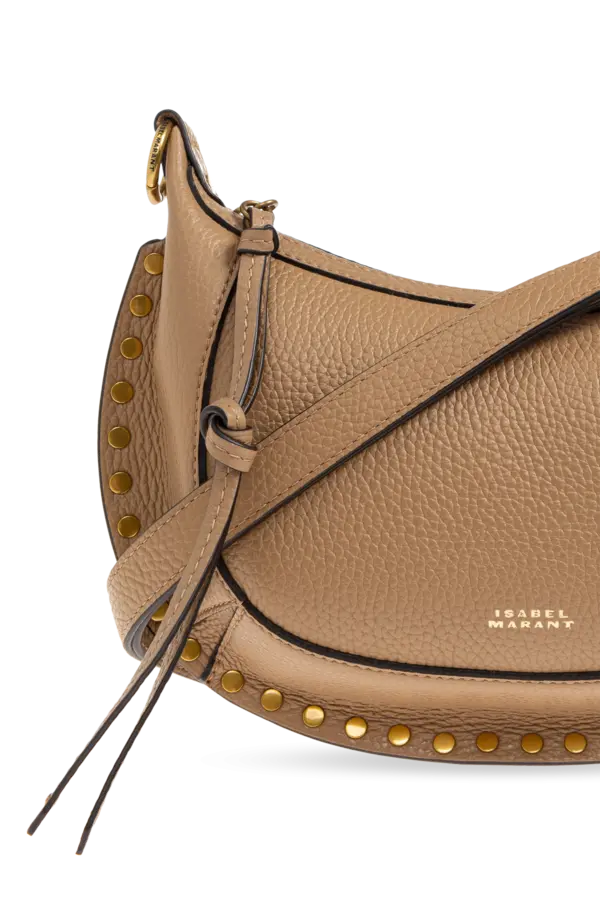 Isabel Marant Étoile Oskan Mono" Textured Leather Hobo Bag With Gold Tone Studs