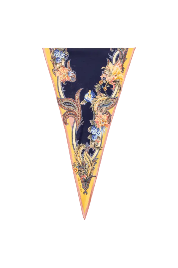 Etro Silk Scarf With Asymmetric Cut - Multicolour