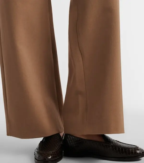 Max Mara Cotton-blend Wide-leg Pants