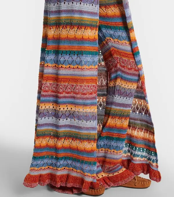 Etro Crochet Striped Cotton Cardigan