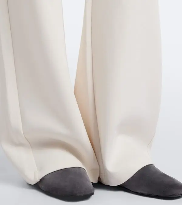 Max Mara Cotton-blend Jersey Wide-leg Sweatpants - White