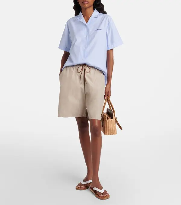Miu Miu Gingham Cotton Poplin Shirt