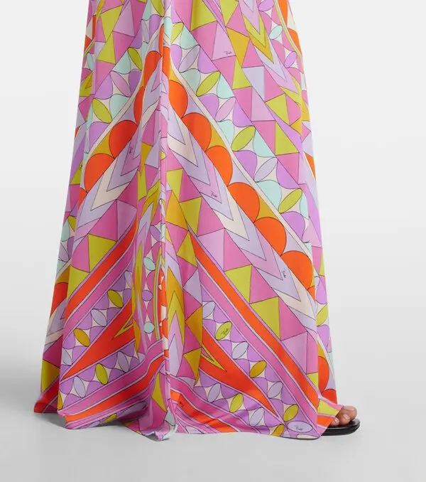 Emilio Pucci Manuba Jersey Satin Maxi Skirt