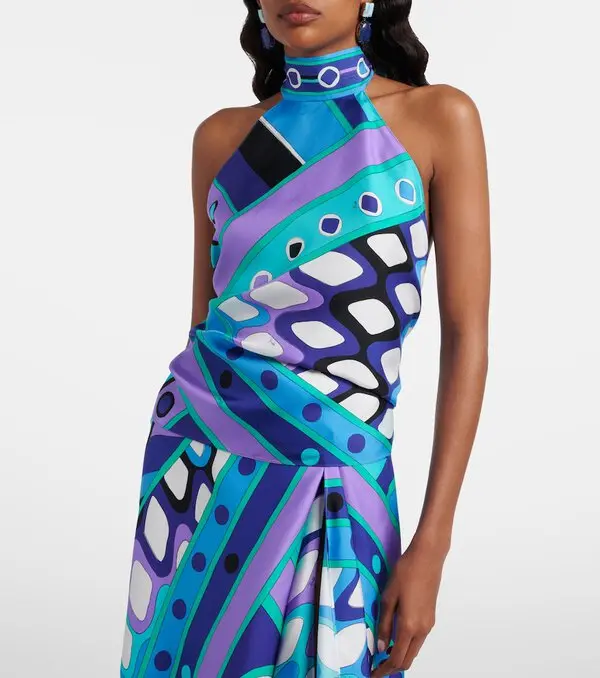 Emilio Pucci Halterneck Silk Twill Top