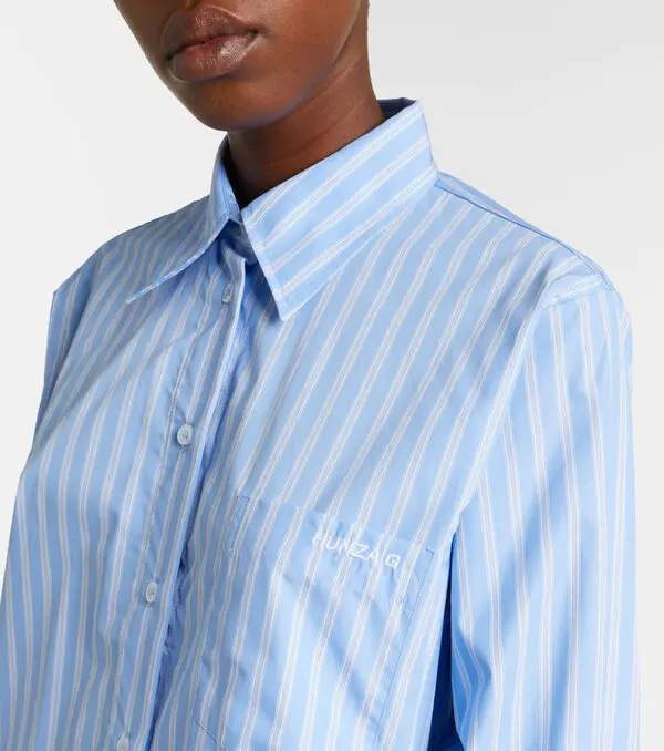 Hunza G Striped Cotton Shirt - Blue