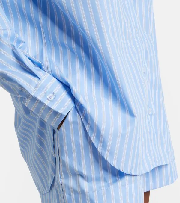 Hunza G Striped Cotton Shirt - Blue