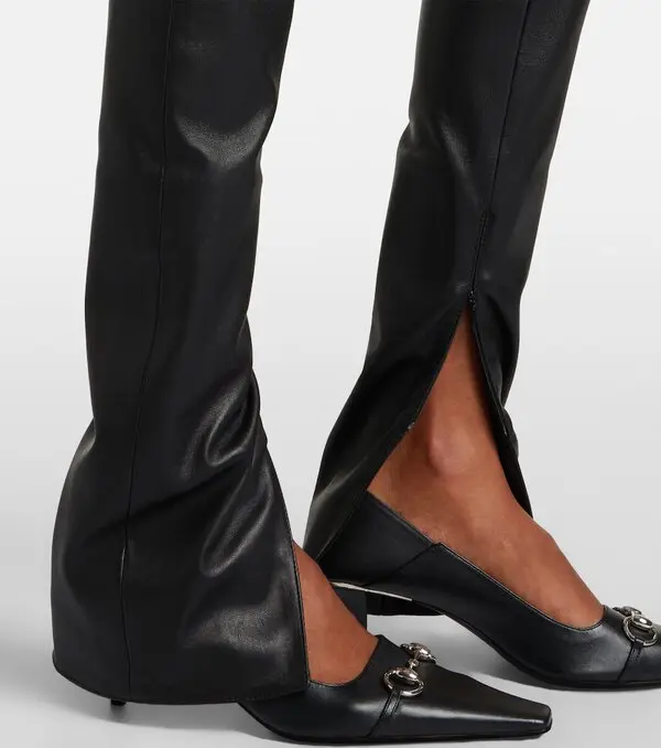 Gucci Leather Skinny Pants With Zipped Ankle Cuffs