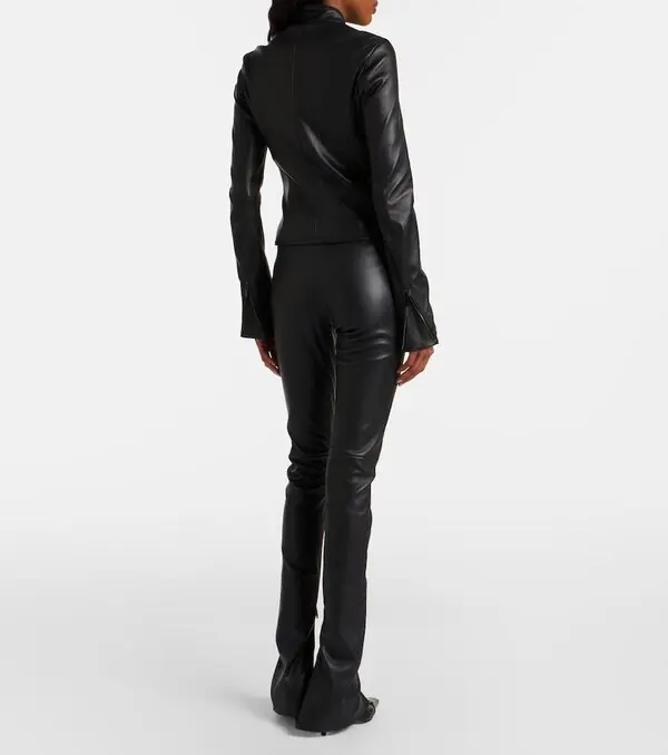 Gucci Leather Skinny Pants With Zipped Ankle Cuffs
