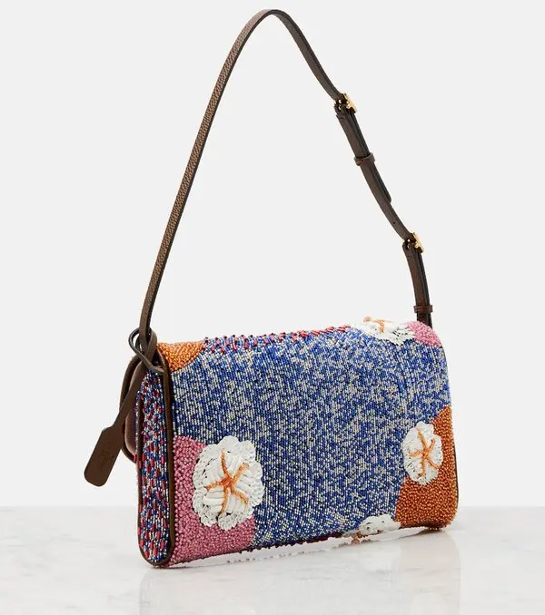 Valentino Garavani Devain Small Floral Embellished Shoulder Bag