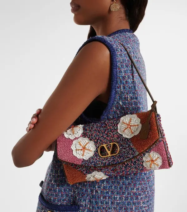 Valentino Garavani Small Floral Embellished Shoulder Bag - Multicoloured