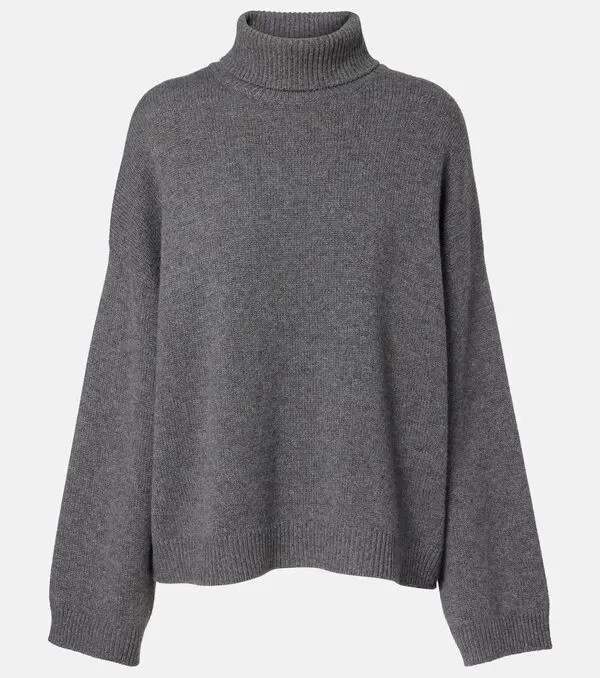 Brunello Cucinelli Monili Cashmere Turtleneck Sweater - Grey