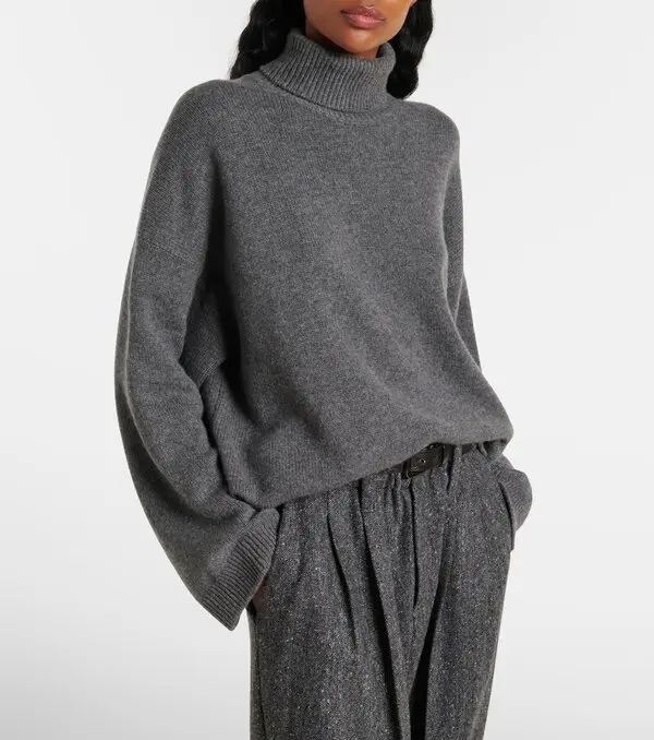 Brunello Cucinelli Monili Cashmere Turtleneck Sweater