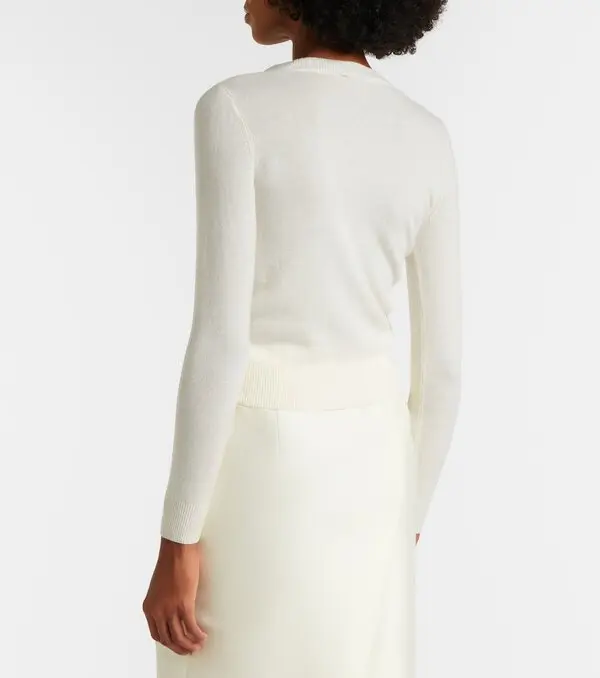 LEO LIN Claire Embellished Wool And Cashmere Cardigan