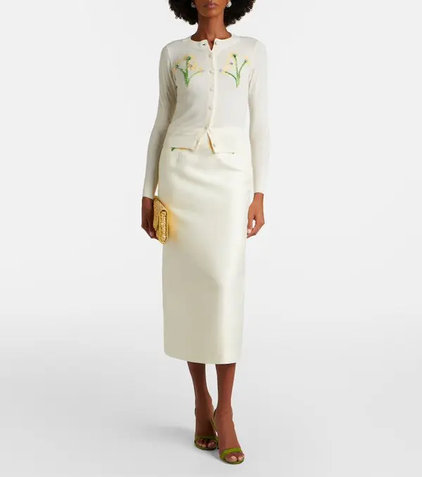 LEO LIN Claire Embellished Wool And Cashmere Cardigan