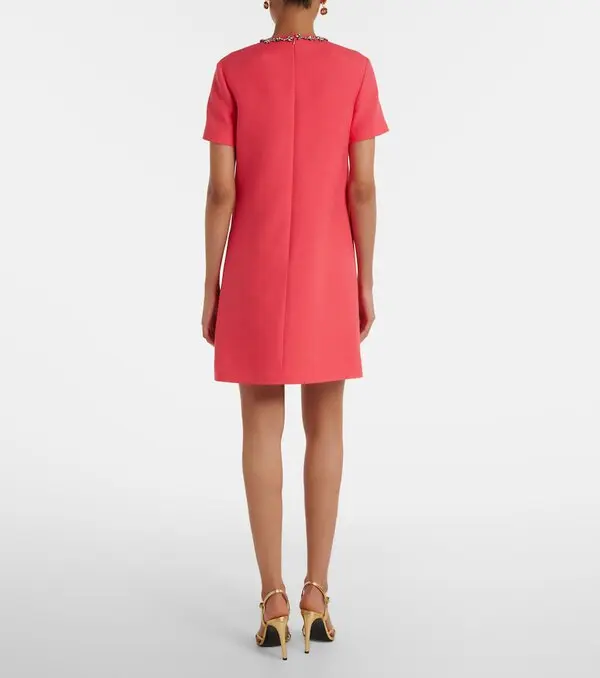 Valentino Garavani Crepe Couture Embellished Mini Dress