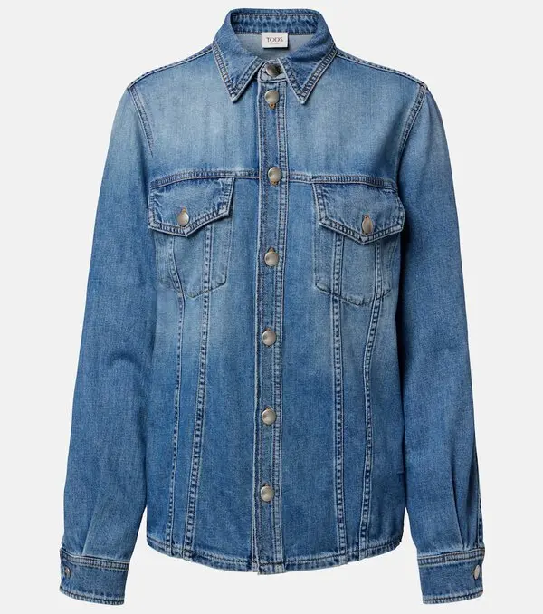 TOD'S Denim Button-down Shirt - Blue