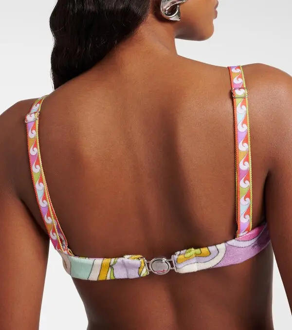 Emilio Pucci Orchidee Cotton Terry Bikini Top