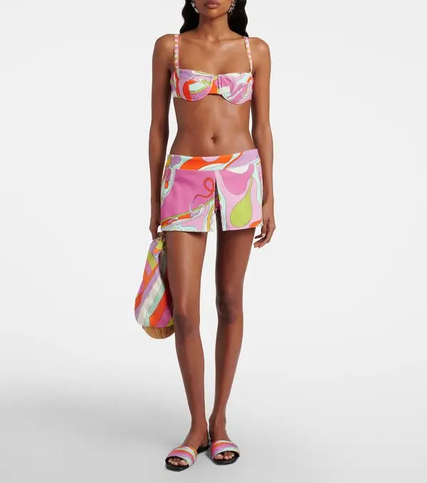 Emilio Pucci Orchidee Cotton Terry Bikini Top