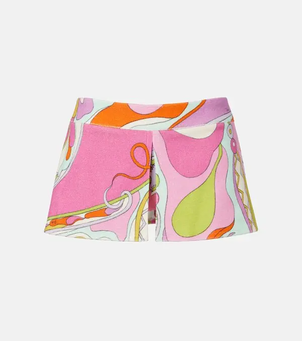 Emilio Pucci Orchidee Cotton-blend Terry Skort - Multicoloured