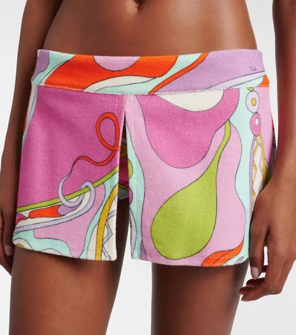 Emilio Pucci Orchidee Cotton-blend Terry Skort - Multicoloured